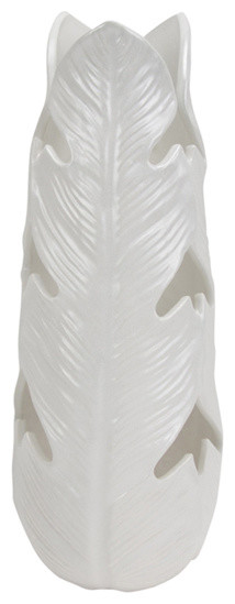 Cutout Design Ceramic decorative Vase, White - Tropical - Vases - by ...