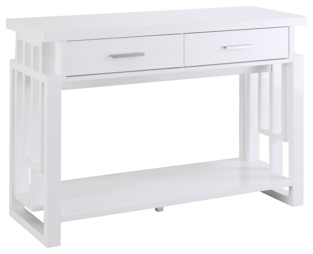 Schmitt Rectangular 2-drawer Sofa Table High Glossy White ...