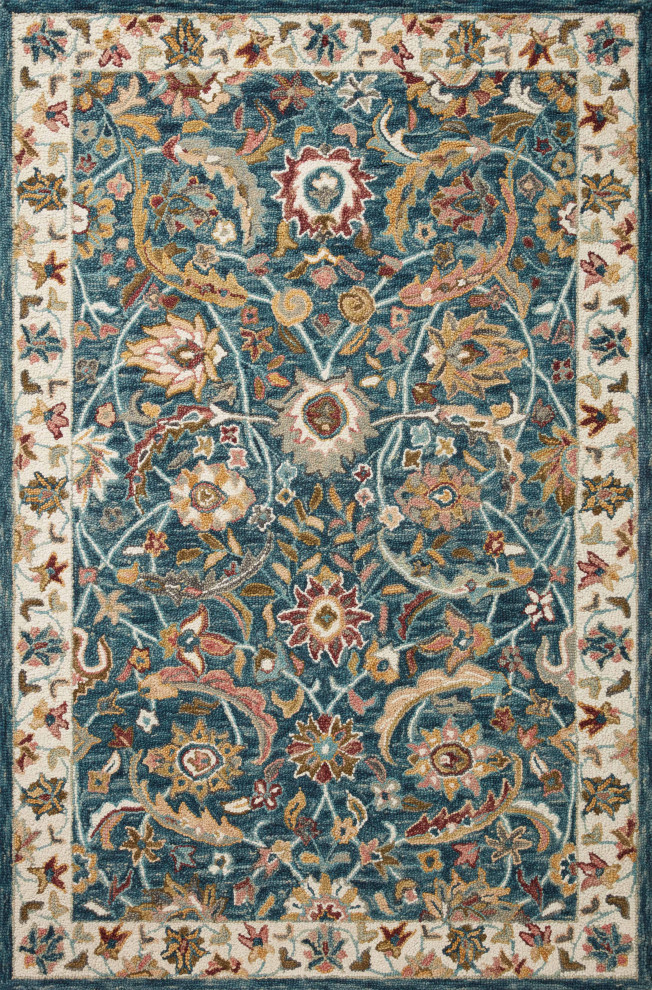 Loloi Victoria Ocean / Multi 18" x 18" Sample Rug, 18" x 18" Sample ...