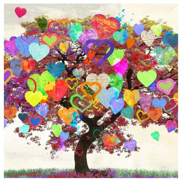 "Tree of Love (detail)" Digital Paper Print by Malia Rodrigues, 20"x20 ...