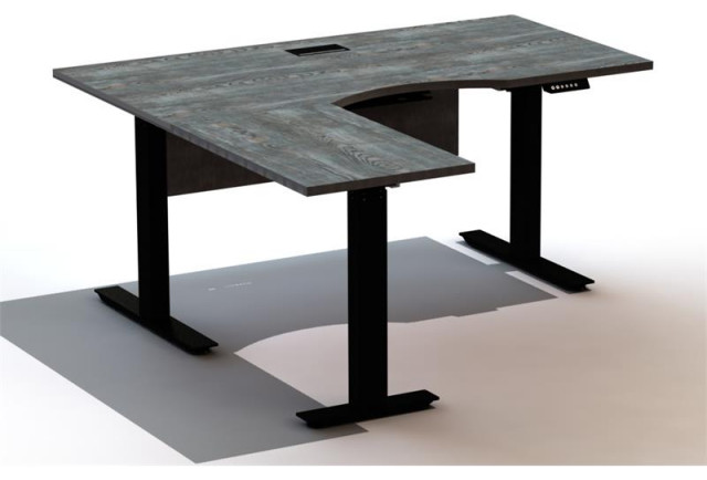 3-leg Eco Wood Left Corner Standing Desk in Gray - Transitional - Desks ...