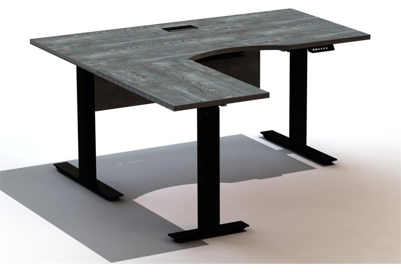 3-leg Eco Wood Left Corner Standing Desk in Gray - Transitional - Desks ...