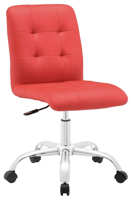 Prim Armless Mid Back Office Chair, Red - Office Chairs - by ...