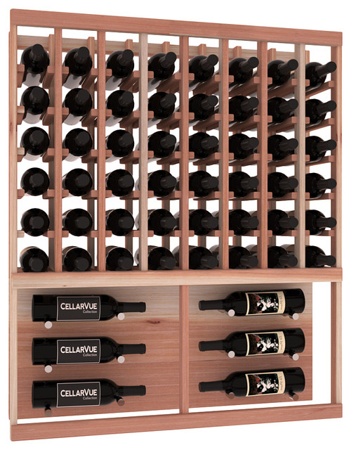 CellarVue Redwood Showcase Wine Rack, Unstained - Transitional - Wine ...