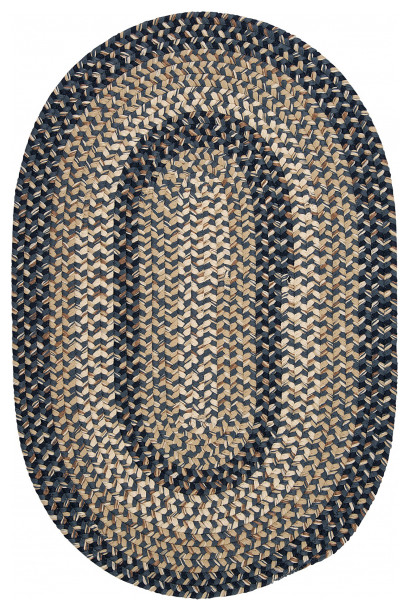 Braxton - Navy 9x9, Round, Braided - Farmhouse - Outdoor Rugs - by ...