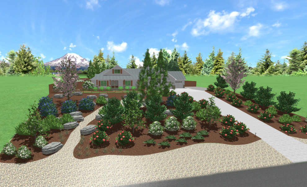 New Built Farmhouse Landscape Design - Farmhouse - Landscape - Seattle ...