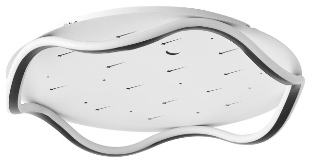 Modern Wavy line LED Ceiling Light With Moons and Stars Design - Modern ...