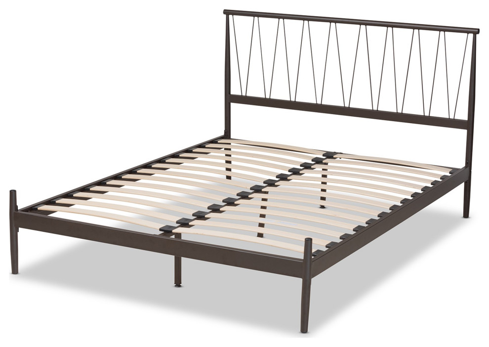 Modern Full Platform Bed, Wood Slats Support & Unique Openwork ...