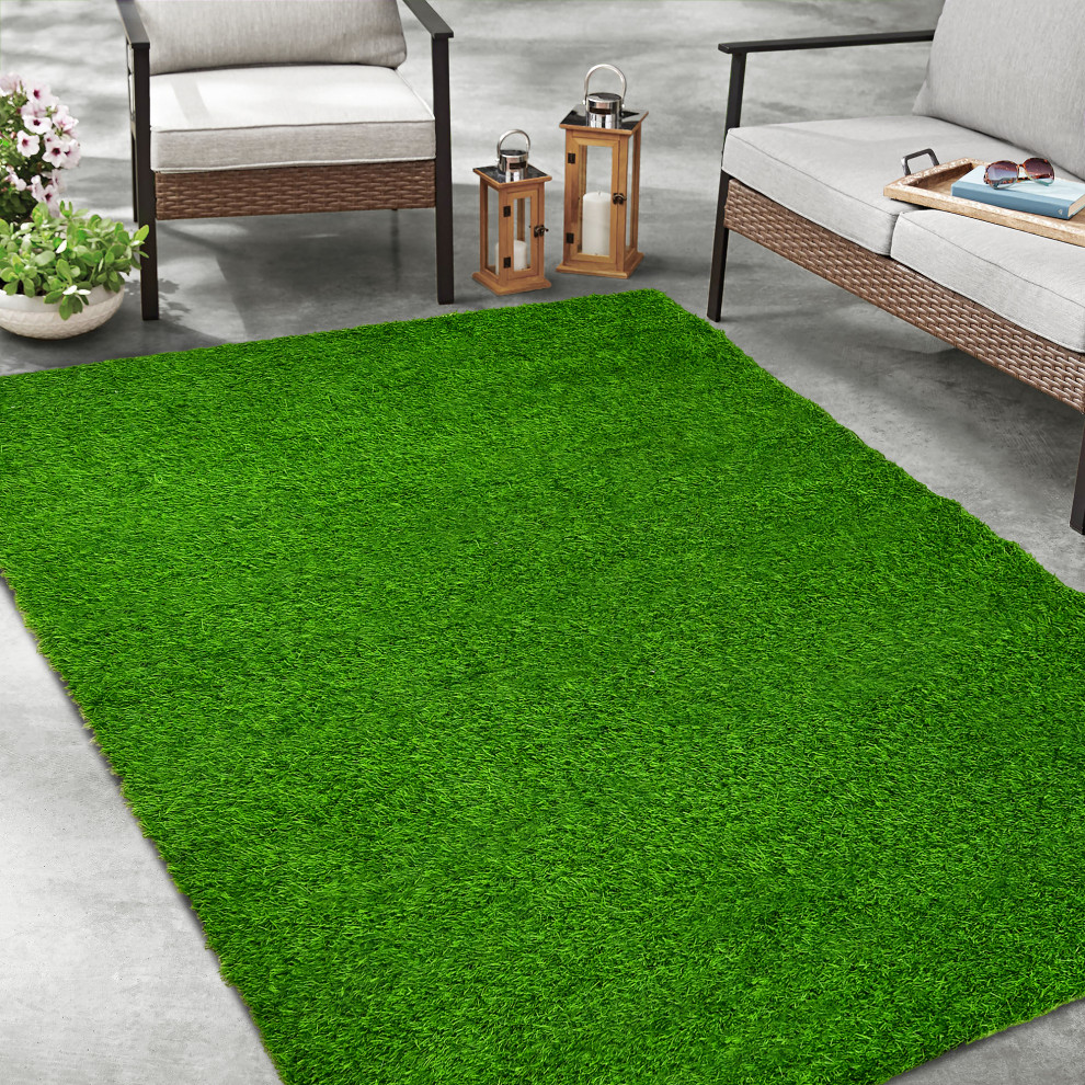 Allstar Rugs Faux Grass Indoor/Outdoor Area Rug, 8'x10' - Contemporary ...