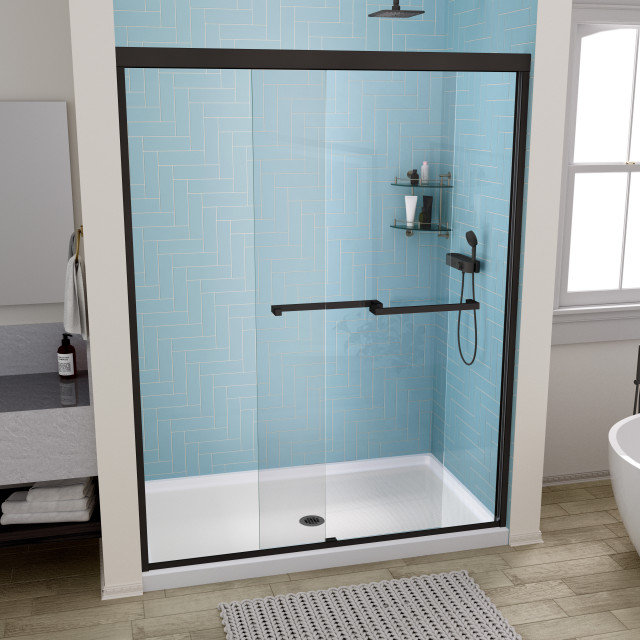 Paglia 60"x74" Sliding Shower Door, CrystalTech Treated 5/16" Tempered ...