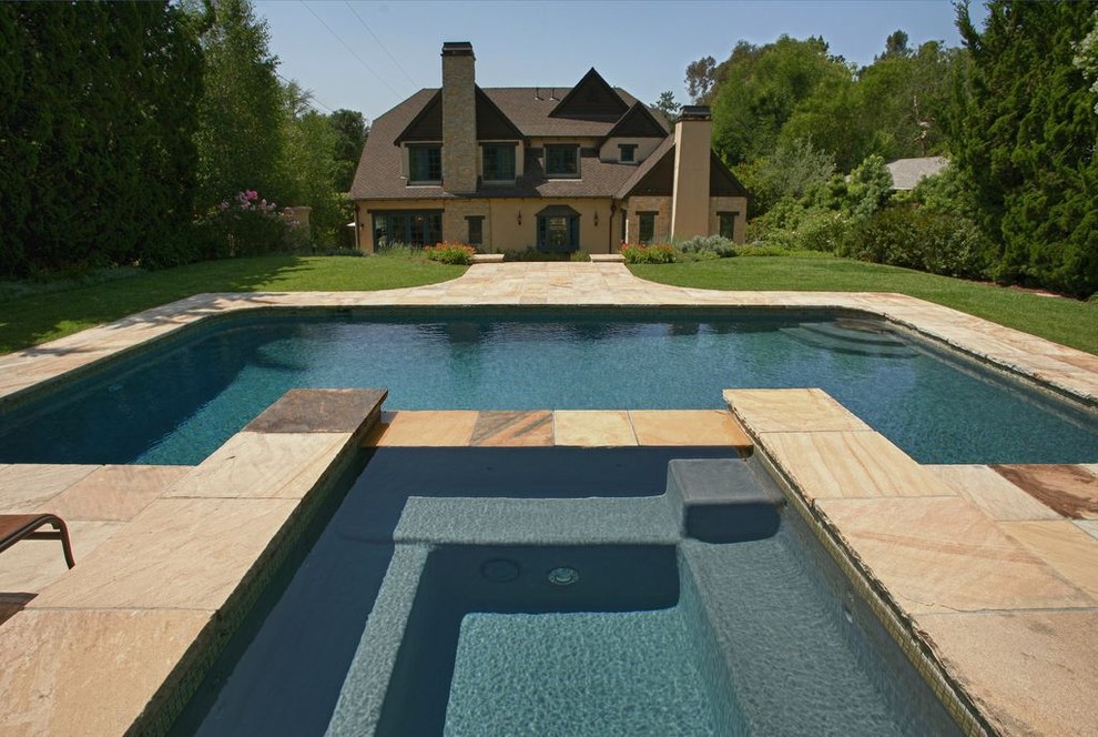 French country exterior elevations - Traditional - Pool - Los Angeles ...