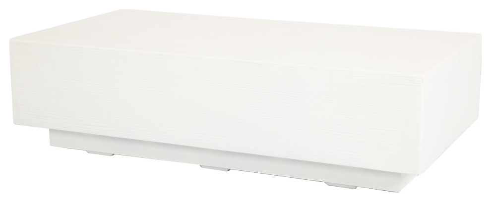 GRFC Faux Bois Coffee Table, Bone Finish - Contemporary - Outdoor ...