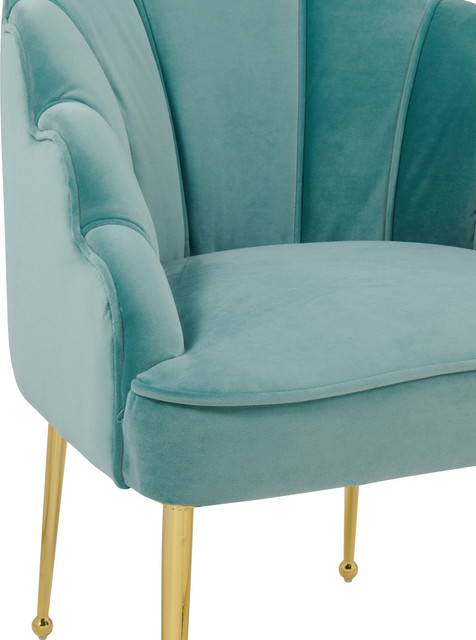 Art Deco Hollywood Regency Glam Turquoise Accent Chair - Midcentury ...