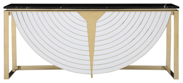 Modrest Flavio Gold + Marble Console Table - Contemporary - Console ...
