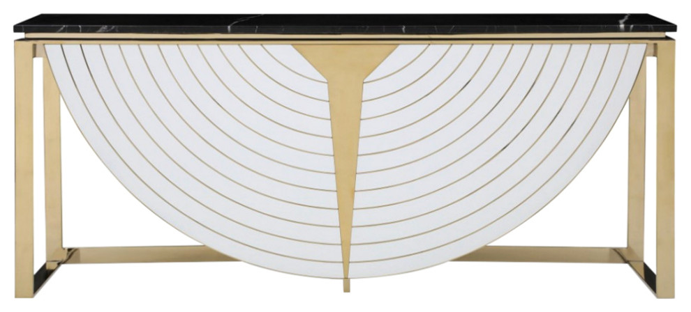 Modrest Flavio Gold + Marble Console Table - Contemporary - Console ...