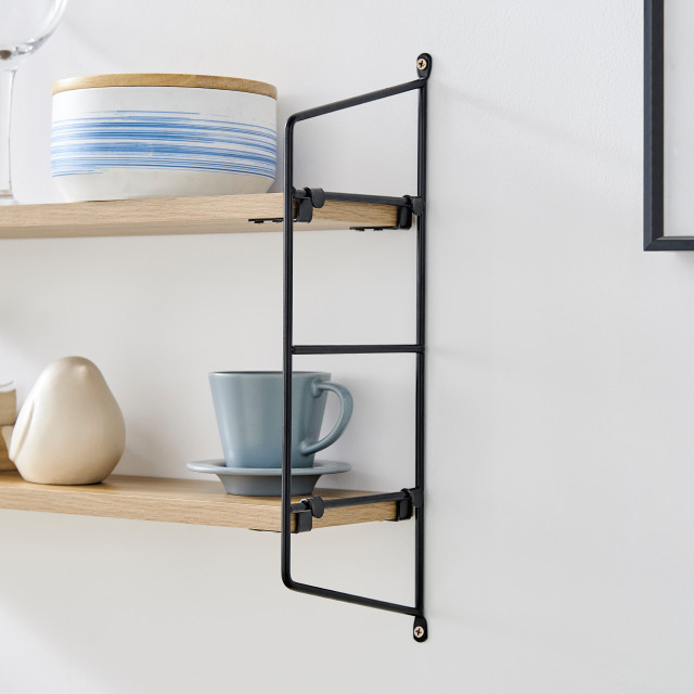 Danya B. Severini Floating Bracket Farmhouse Two-Tier Wall Shelf ...