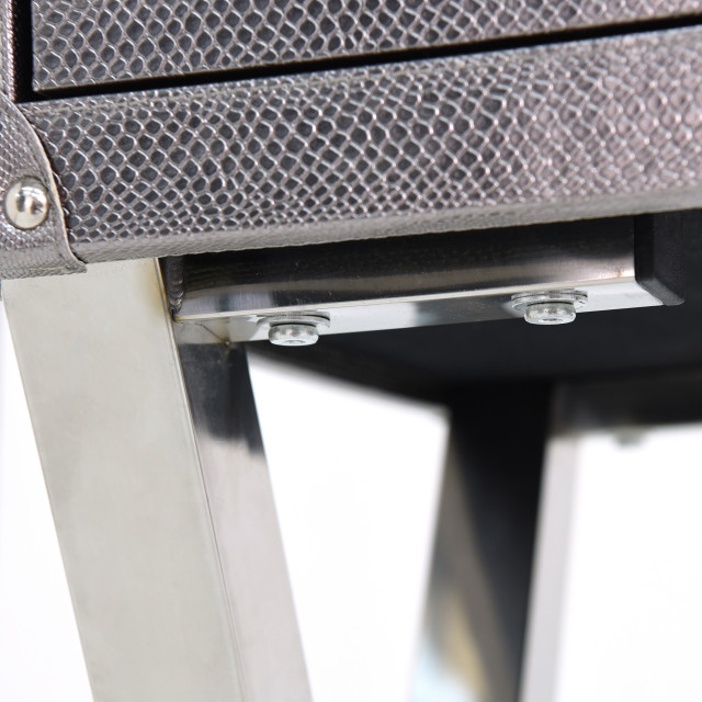 Silver Lizard Leather Console Table With Stainless Steel Legs ...