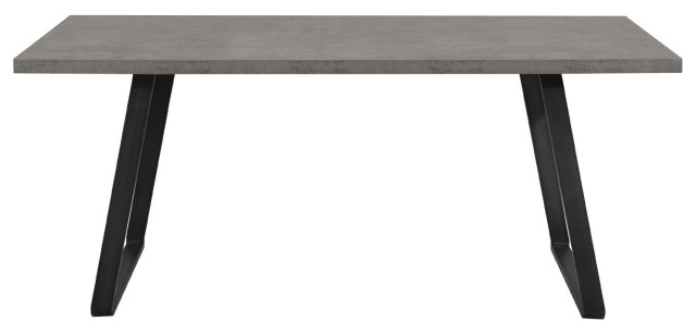 Minimalist Dining Table, Sled Metal Legs With Rectangular Powder Coated ...