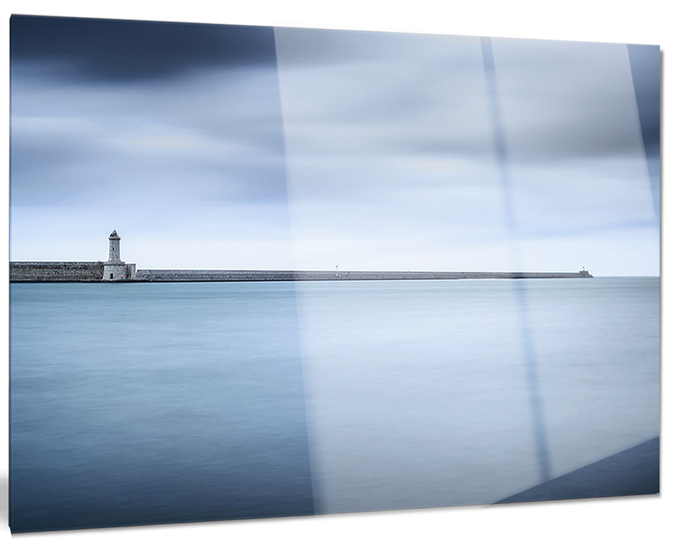 "Breakwater and Soft Water under Clouds" Metal Wall Art - Beach Style ...