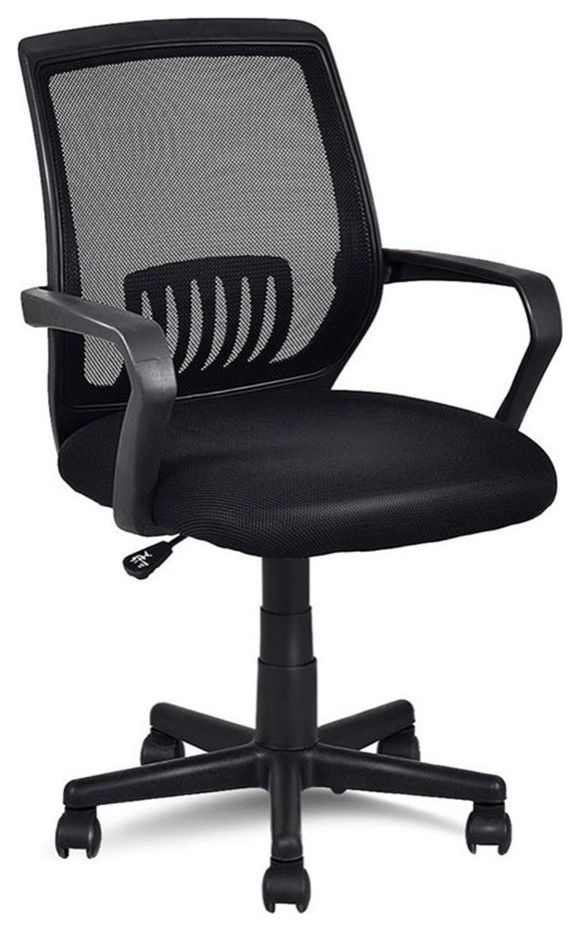 Costway Polyurethane Ergonomic Mid-back Mesh Computer Office Chair in ...