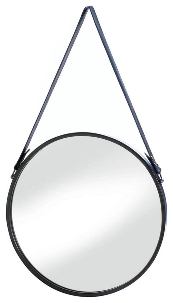 HANGING MIRROR WITH FAUX LEATHER STRAP - Transitional - Wall Mirrors ...