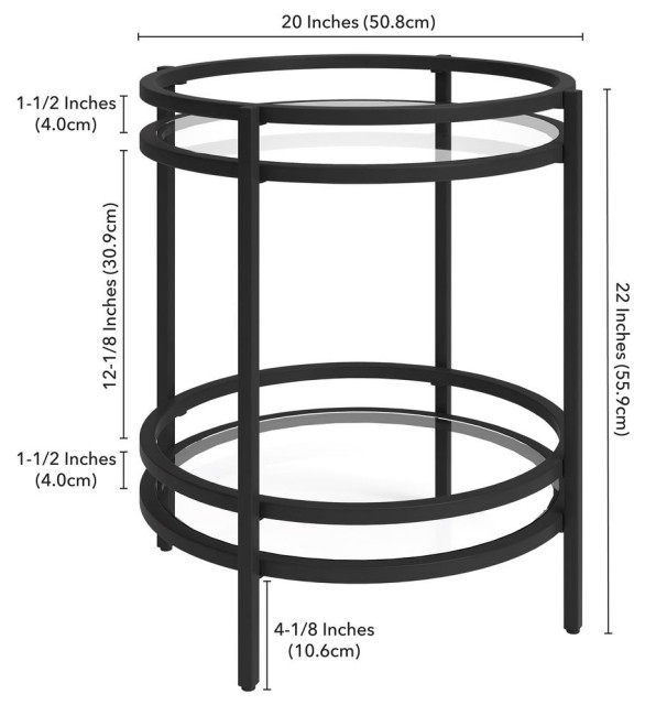 Robillard 20'' Wide Round Side Table in Blackened Bronze - Contemporary ...