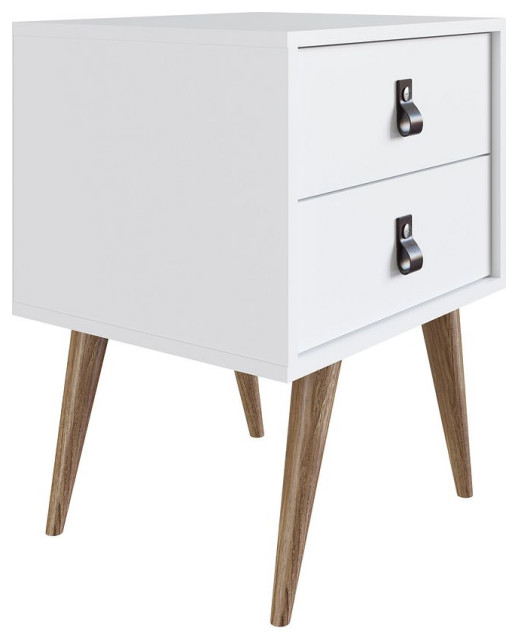 Amber Nightstand in White (Set of 2) - Midcentury - Nightstands And ...
