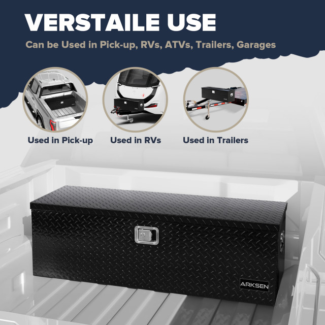 ARKSEN 49" Aluminum Utility Tool Box Diamond Plate Chest Box ...