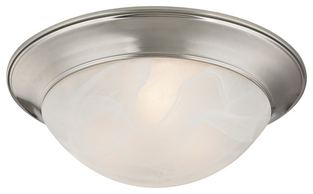 Thomas Lighting 2 Light Flushmount In Brushed Nickel And Alabaster ...