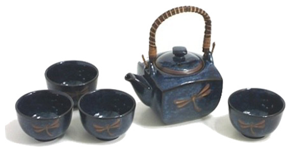 Sapphire Dragonfly Japanese Tea Set - Asian - Tea Sets - by My Sushi ...