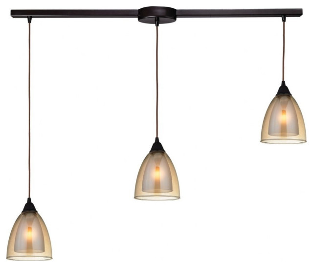 3 Light Linear Pendant, Modern/Contemporary Style Luxe/Glam and Retro ...