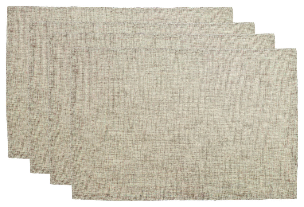 Rustic Solid Color Plain Design Table Placemat, Set of 4, 13"x19 ...
