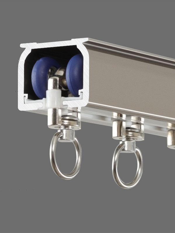 White Black Silent Gliss Heavy Duty Curtain Tracks With Gliders ...