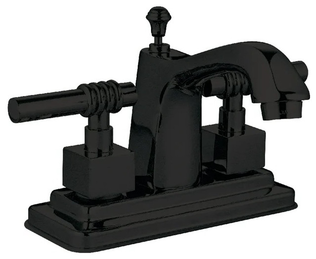 Unique 4-inch Centerset Bathroom Faucet with Accented Lever Handles ...