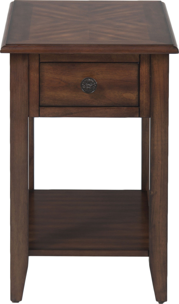 Medium Brown Chairside Table - Transitional - Side Tables And End ...