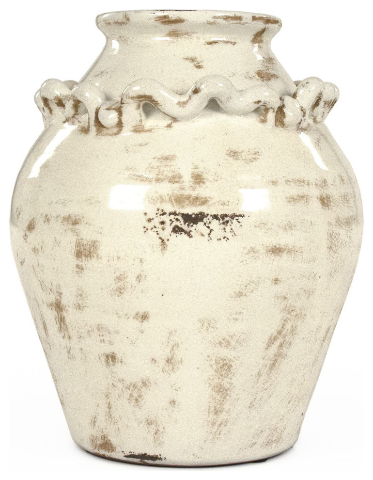 Distressed Off-White Vase - Farmhouse - Vases - by Hudson Home Decor ...