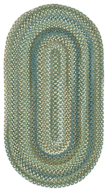 Kill Devil Hill Braided Oval Rug, Dark Green, 2'3"x9' Runner ...