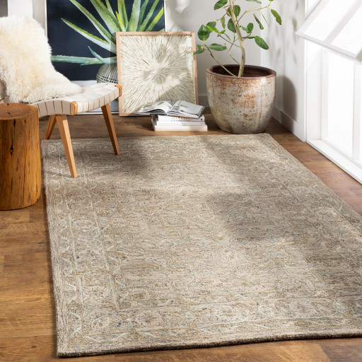 Surya Shelby SBY-1004 5'x7'6" Rug, Sage/Khaki/Mauve/Tan/Black/Cream ...