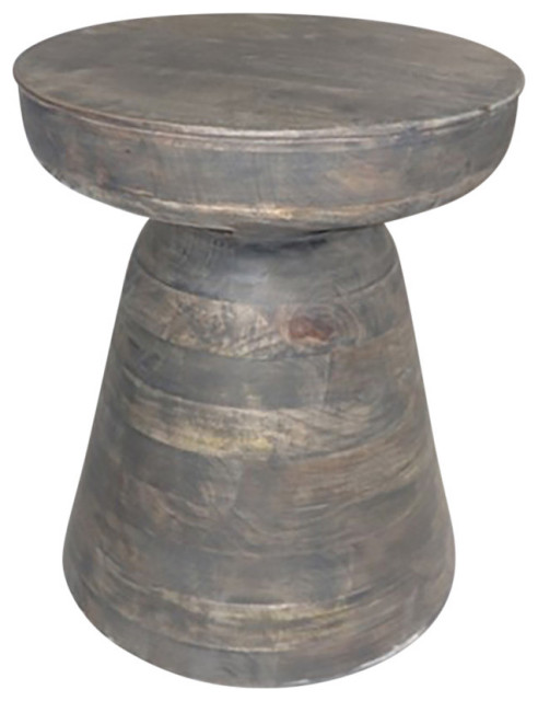 Wood, 19" Side Table, Dark Brown - Farmhouse - Side Tables And End ...