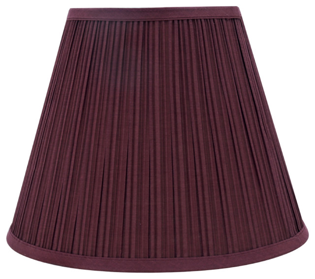 33052 Pleated Empire Shaped Spider Lamp Shade, Burgundy, 13" wide, 7 ...
