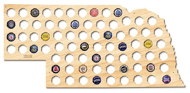 Nebraska Beer Cap Map - Contemporary - Wall Accents - by Home Wet Bar ...