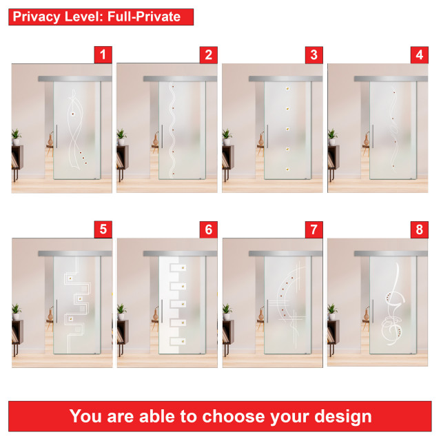 Sliding Glass Door With Faceted Stone ALU100, 36"x84" - Contemporary ...