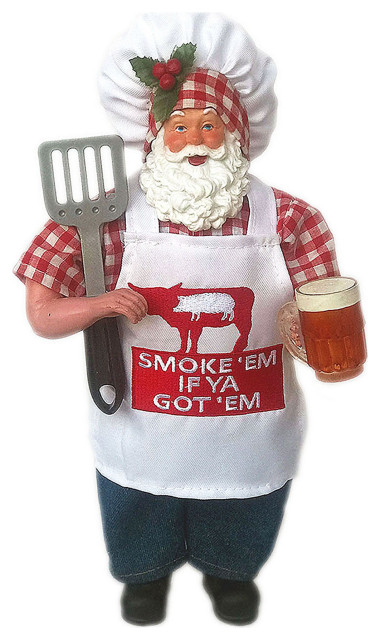 12" Pit Master Santa - Contemporary - Holiday Accents And Figurines ...