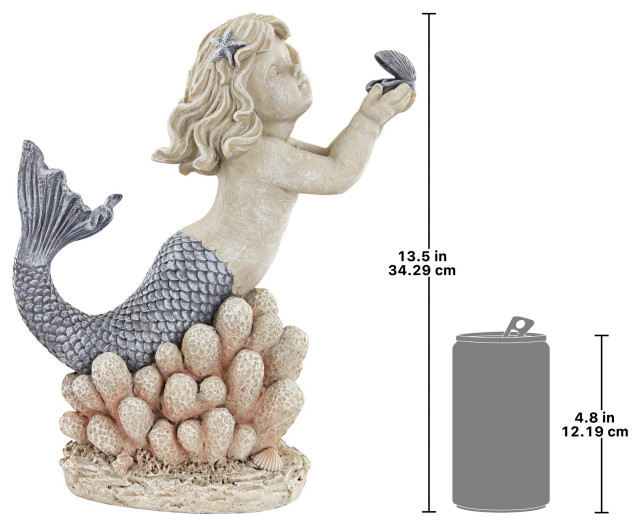 Design Toscano Little Girl Mermaid Swimming Statue - Beach Style ...