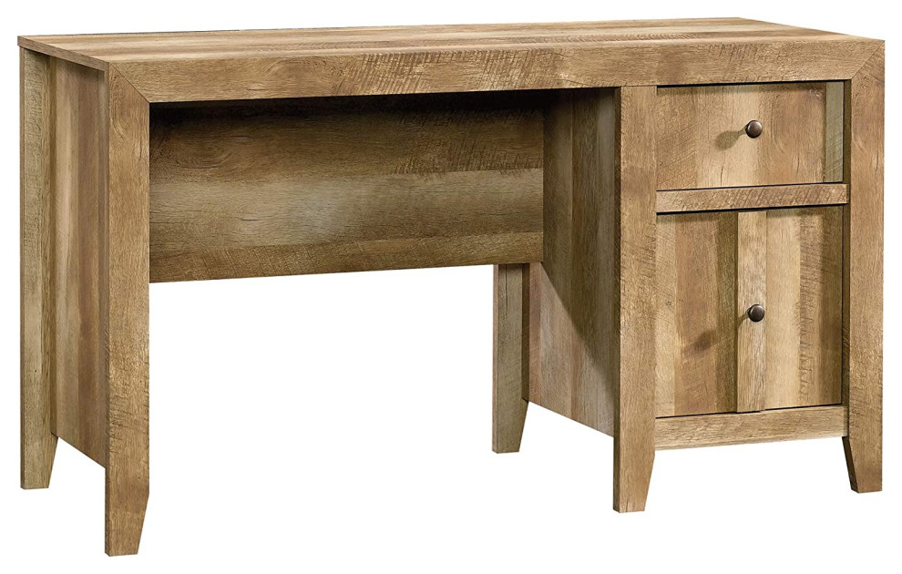 Spacious Desk, Rustic Design With Large Top and 2 Storage Drawers ...