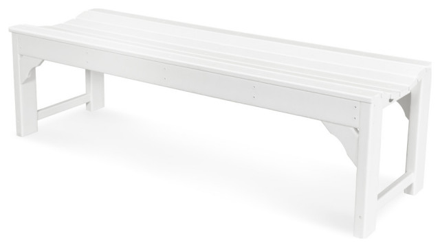 Polywood Traditional Garden 60" Backless Bench - Beach Style - Outdoor ...