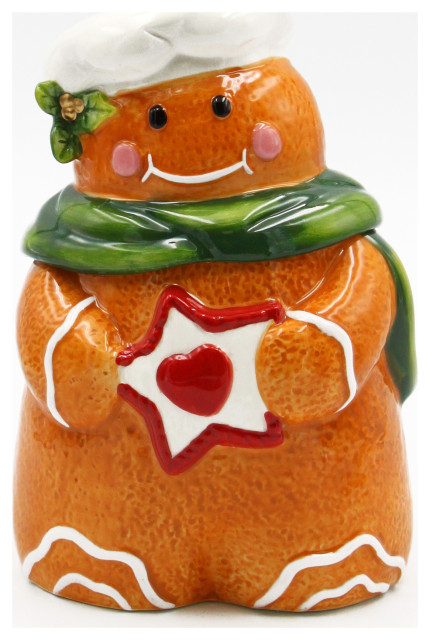 Gingerbread Man Candy Jar - Modern - Holiday Accents And Figurines - by ...