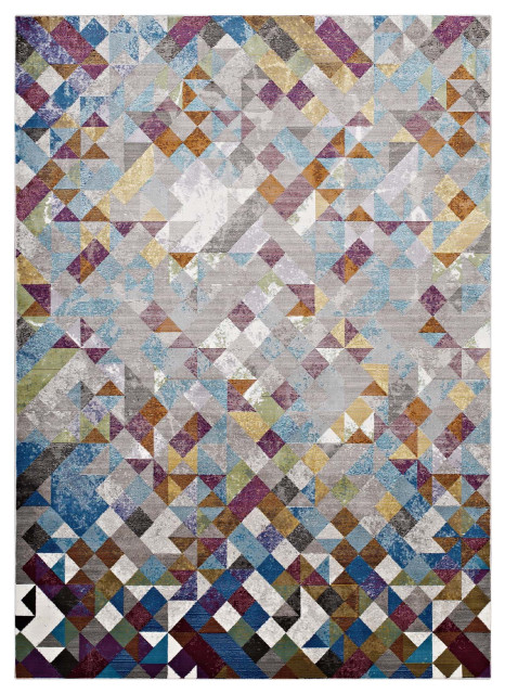 Lavendula Triangle Mosaic 4x6 Area Rug - Multicolored - Contemporary ...