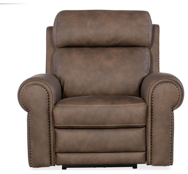 Duncan Hooker Furniture Power Leather Recliner with Power Headrest in ...