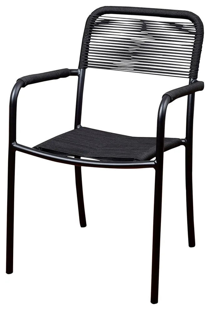 4 Pack Patio Stackable Dining Chair, Aluminum Frame With Rope Seat ...